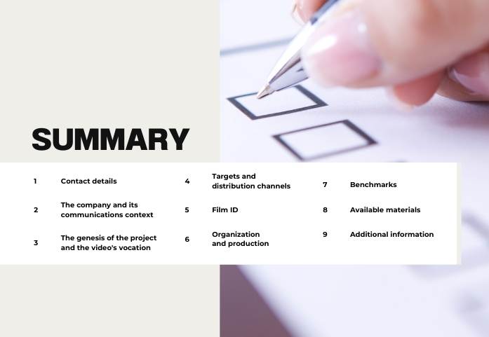 Corporate video brief template - Skeem